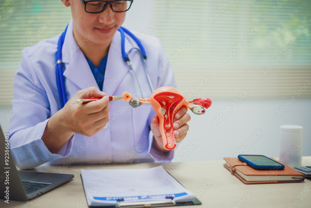 Foto de Urologists measure the size of the female genitalia using the ...