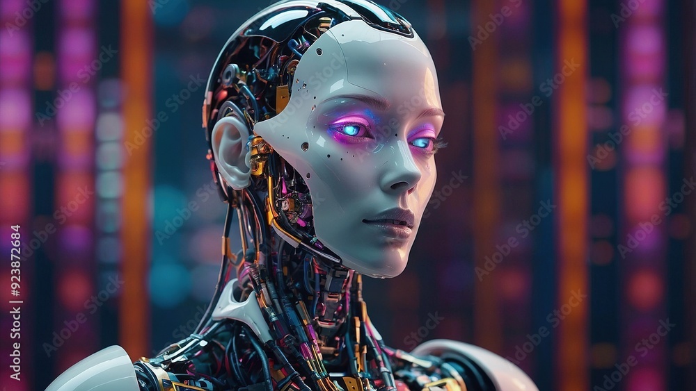 Futuristic Robotic Model Displaying Advanced Artificial Intelligence ...