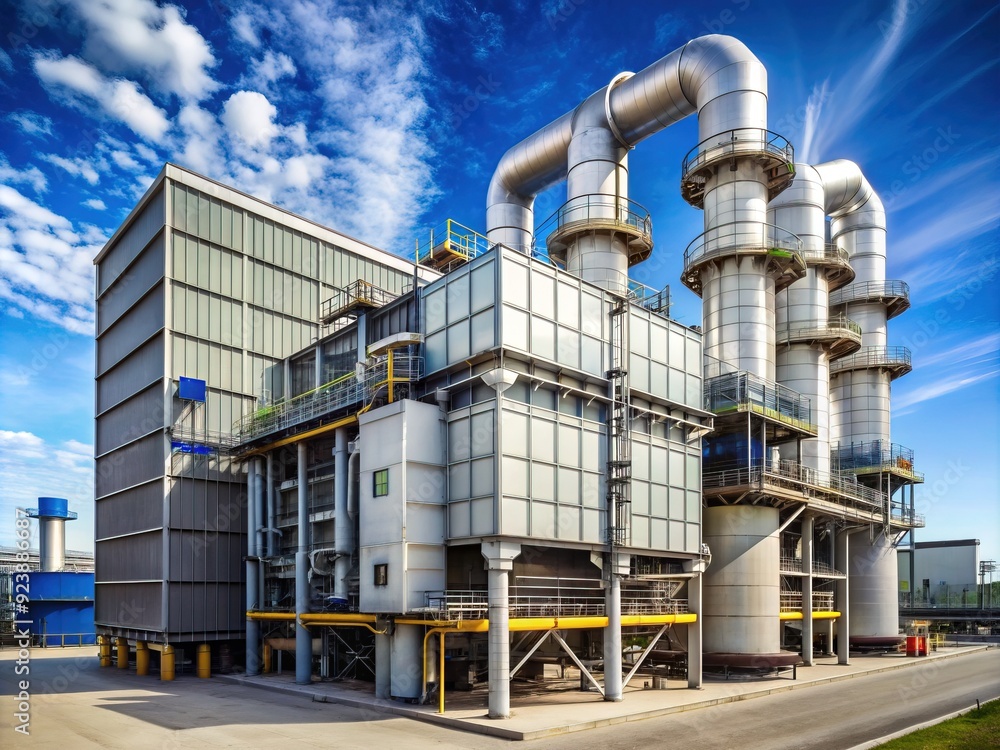 Massive air filtration house with gas turbine inlet air hole and ...