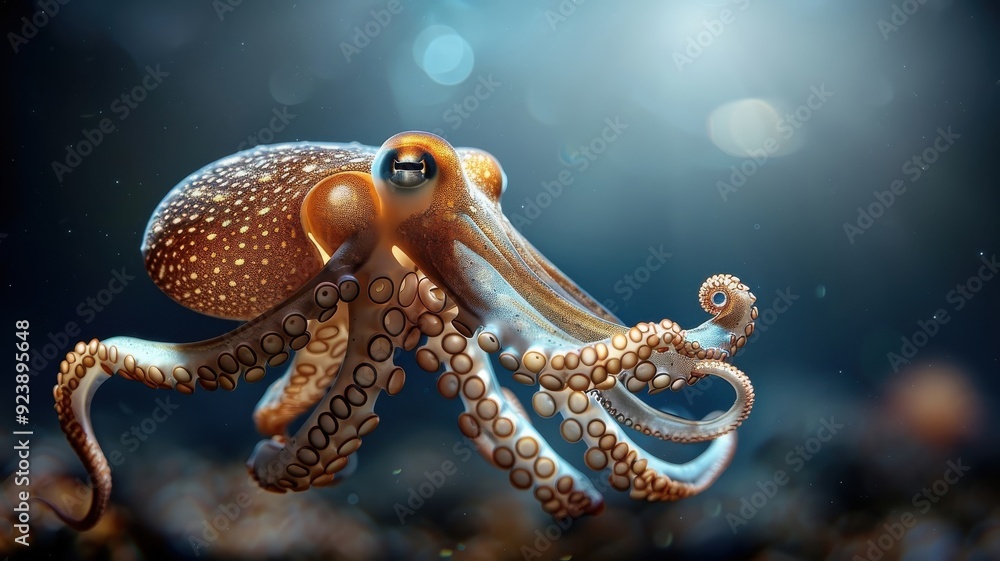 Colossal giant squid emerging from Mariana Trench, massive tentacles ...