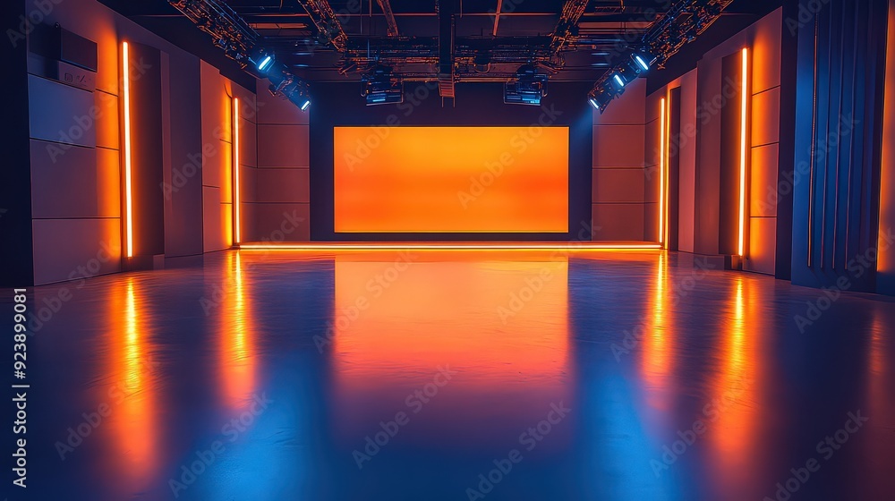 spacious TV studio with a modular set design, accommodating various ...
