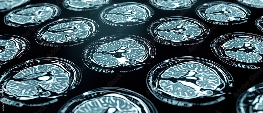 High-resolution MRI scans of a human brain showcasing intricate ...