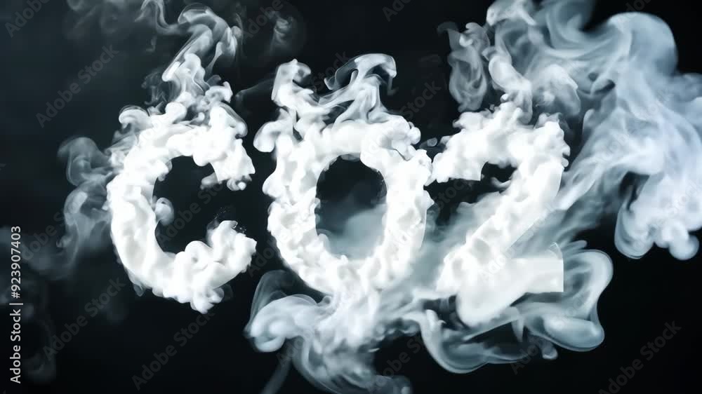 Carbon dioxide emission concept with co2 letters formed in smoke Stock ...