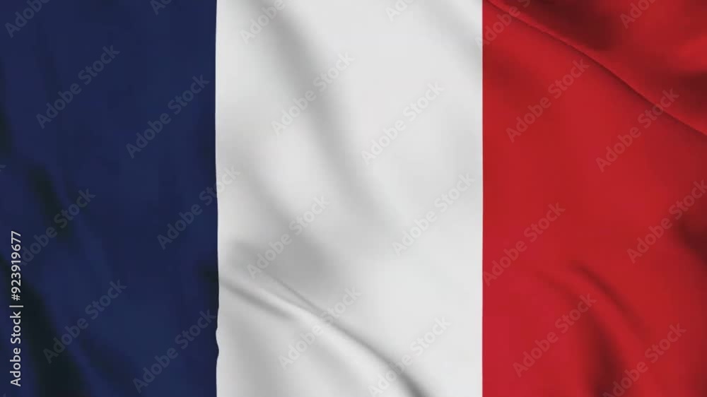 France Flag Animation, Blue Flag Video Loop, Realistic France Flag ...