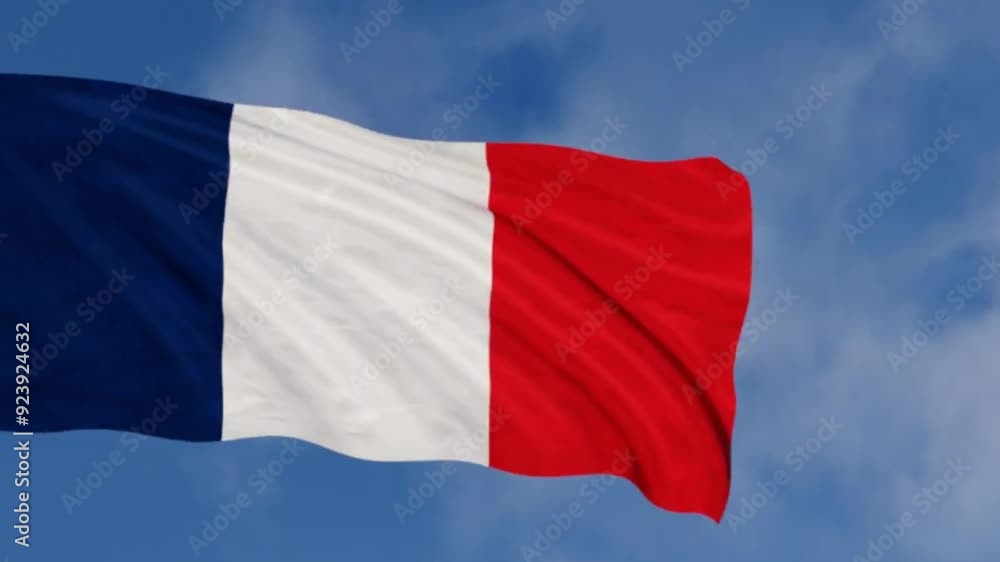 France Flag Wave Motion Video, France Flag Waving Animation, Realistic ...