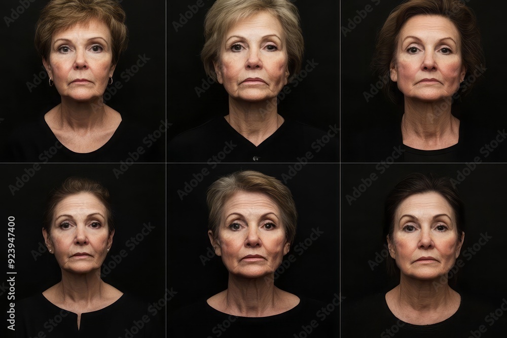 Rhytidectomy, before and after images of different patients, showcasing ...