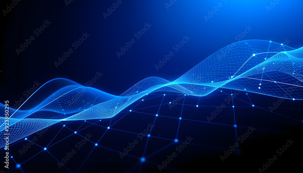 Abstract line waves, Digital waves, Business graph waves and technology ...