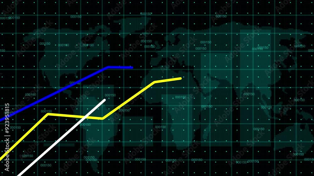 Infographic growing line chart graph, business development competition ...