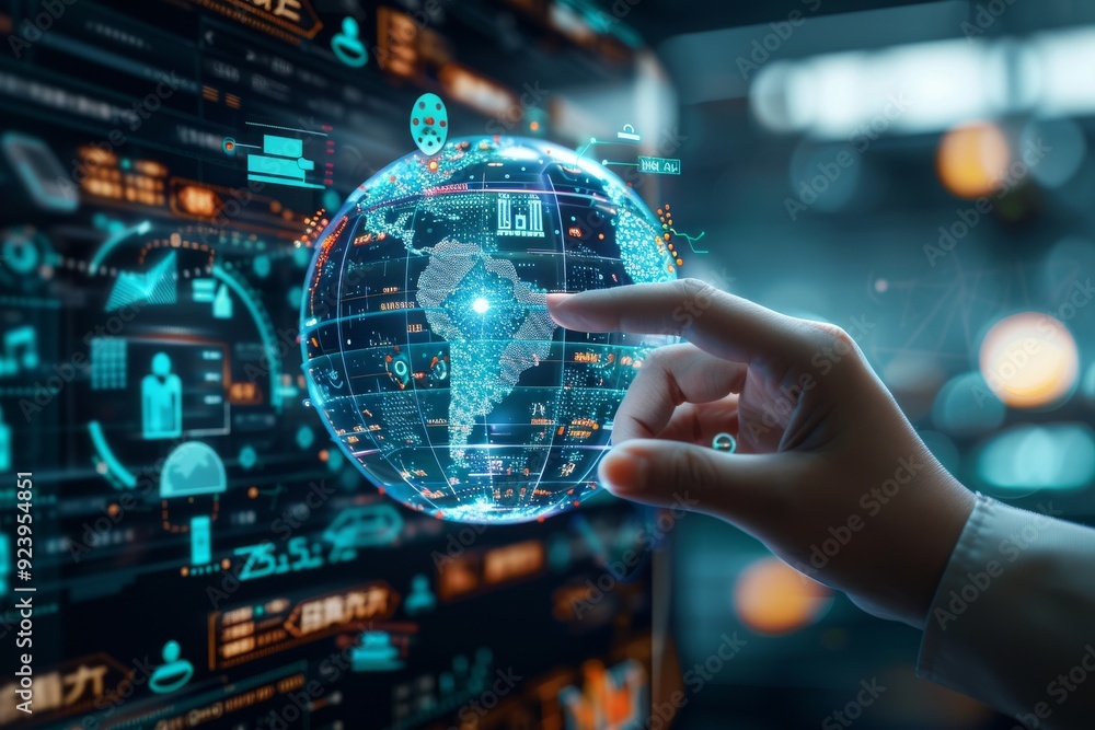 AI-Driven Language Translation: A person using a digital device to ...