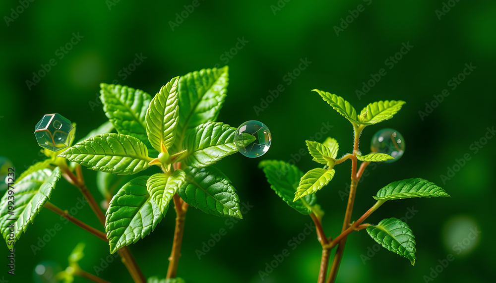 Biology laboratory nature and science, Plants with biochemistry ...