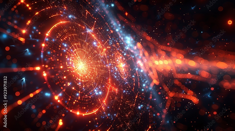 Chromodynamics and electrodynamics design highlighting the interactions ...