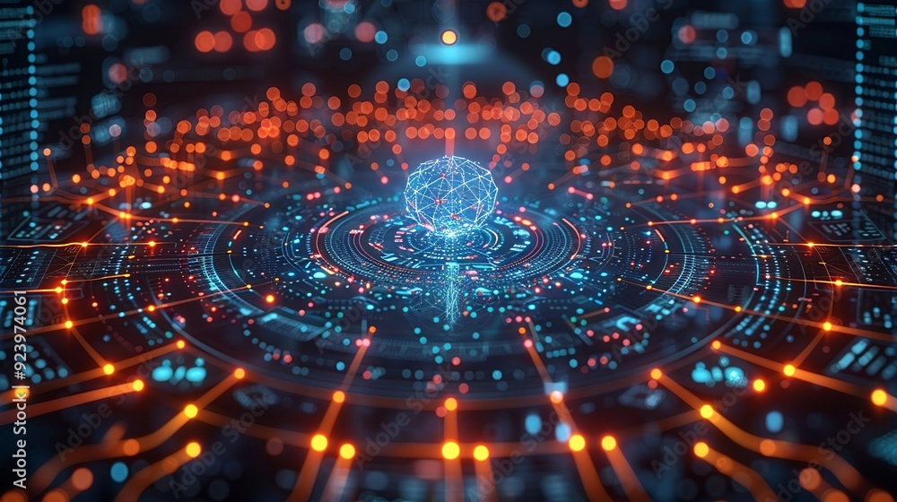 Quantum computing and field theory concept focusing on the application ...