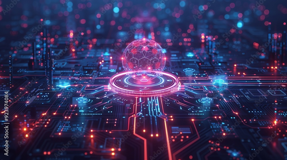 Quantum computing and field theory concept focusing on the application ...