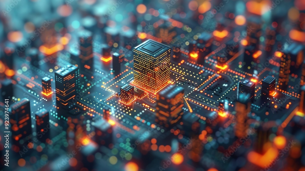 ภาพประกอบสต็อก Information theory and networks design featuring the structure of complex ...