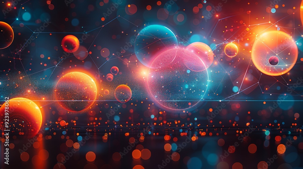 Superposition and interference physics background showcasing the ...