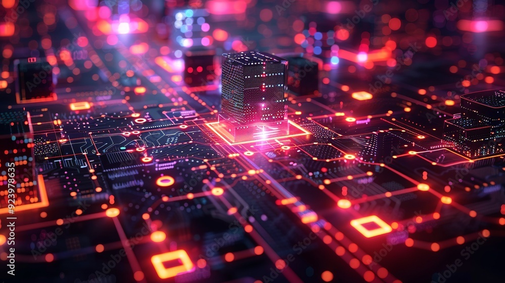 Quantum computing and field theory concept focusing on the application ...