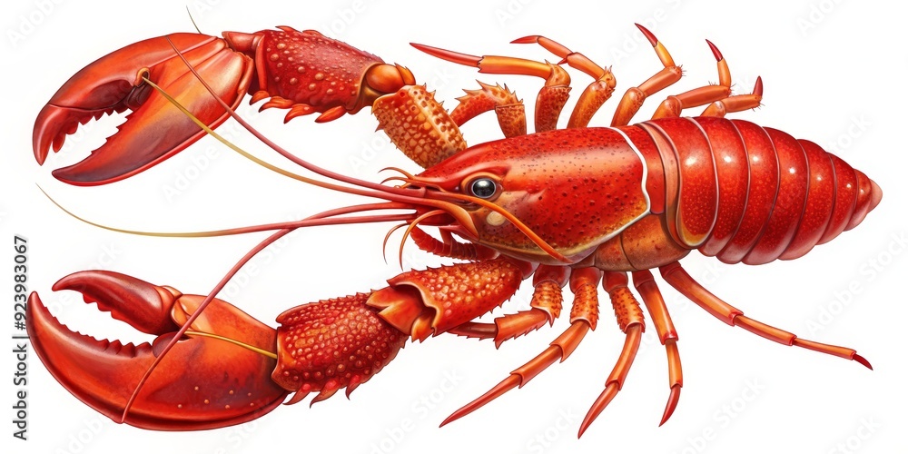 Lobster Claws Illustration A Detailed Digital Painting of a Red Lobster ...
