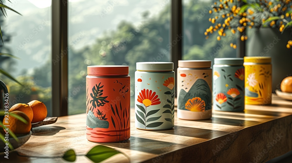 Sleek artistic packaging using sustainable compostable materials with a ...