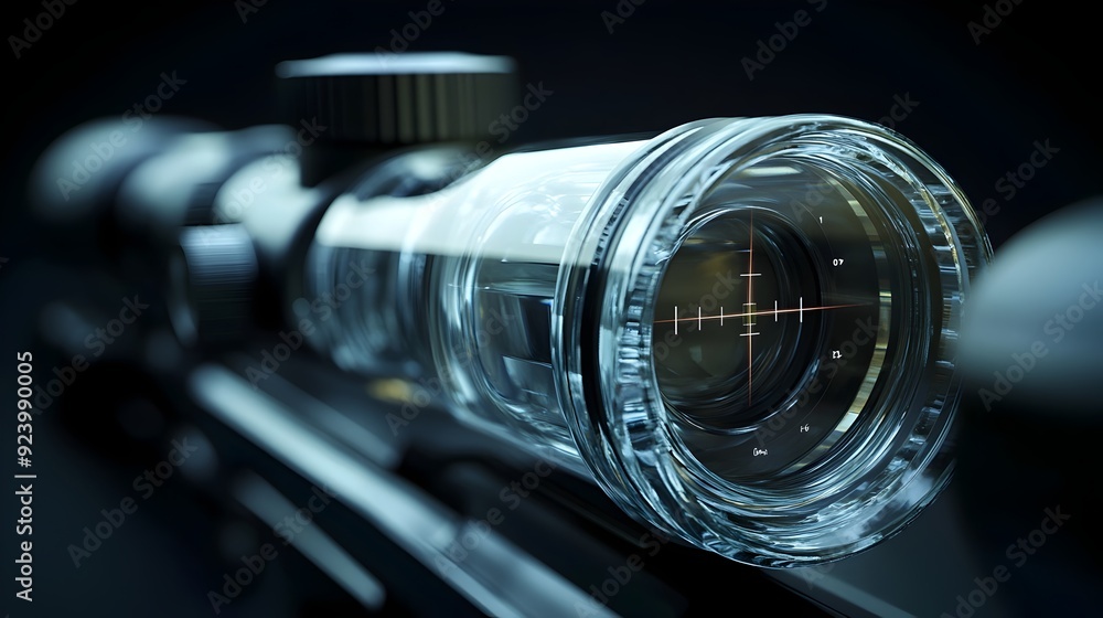 Transparent Glass Sniper Scope with Visible Crosshairs and Stock Illustration | Adobe Stock