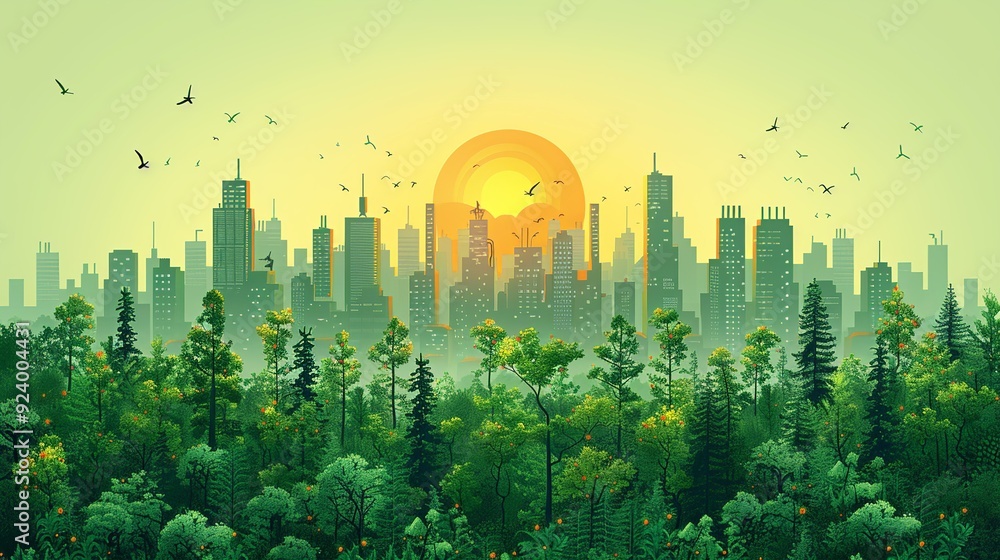Illustrate CO2 reduction strategies with a dynamic graphic of urban ...