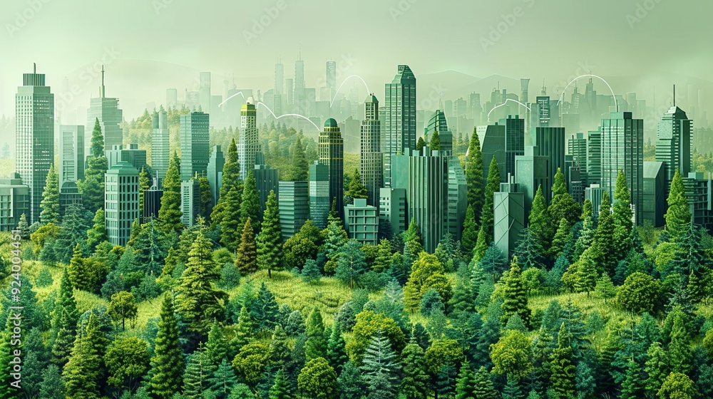 Illustrate CO2 reduction strategies with a dynamic graphic of urban ...