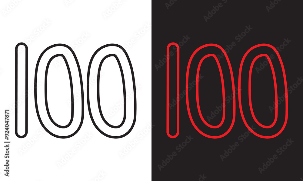 One hundred logo icon design, 100 points illustration, perfect exam ...