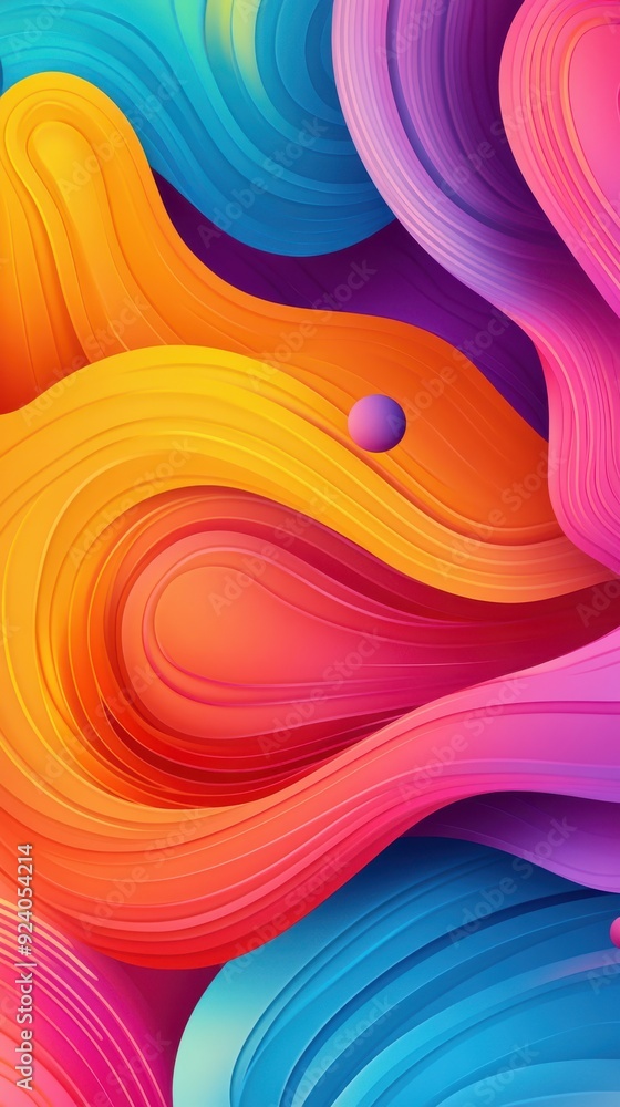 Smooth, seamless loop of abstract shapes and lines in vibrant colors, ideal for use as an eye ...