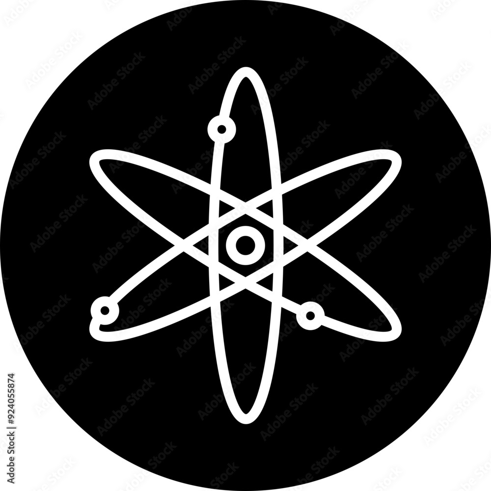 Atom icon in flat. molecule nucleus science vector symbol for apps or ...
