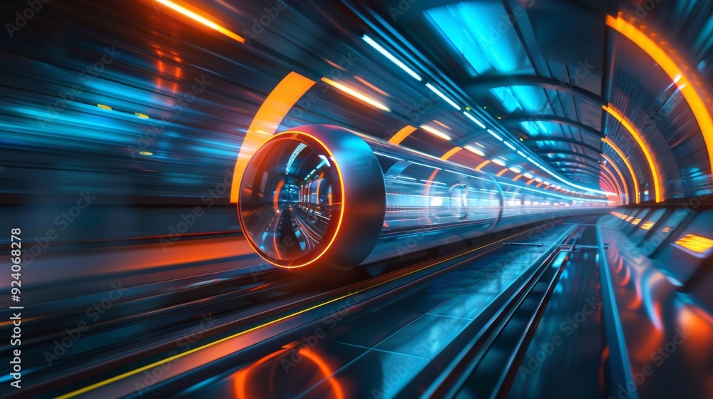 Hyperloop Transportation Concept: A depiction of a hyperloop system ...