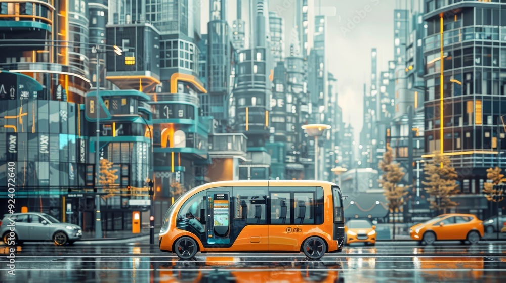 Smart Urban Mobility Solutions: A city equipped with smart mobility options, including ...