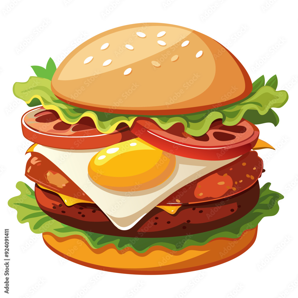 Juicy Beef Patty with Crispy Bacon Vector Illustration, SVG File ...