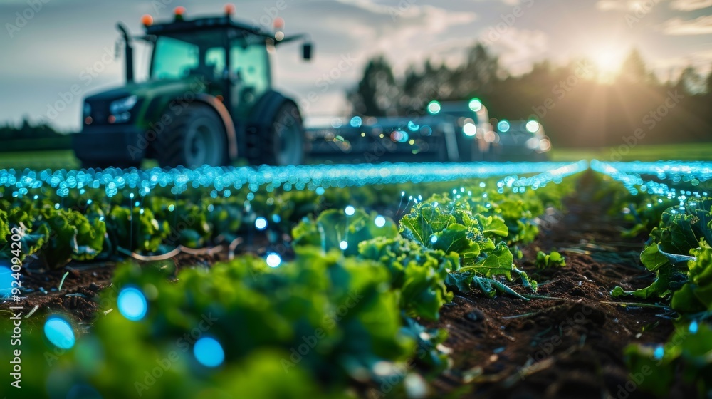 Smart Agriculture Technology: A depiction of a high-tech farm using AI ...