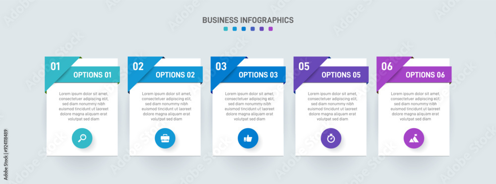 Horizontal progress bar featuring 5 arrow-shaped elements, symbolizing ...