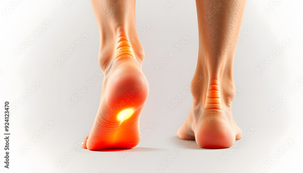 Joint diseases, hallux valgus, plantar fasciitis, heel spur, woman's ...