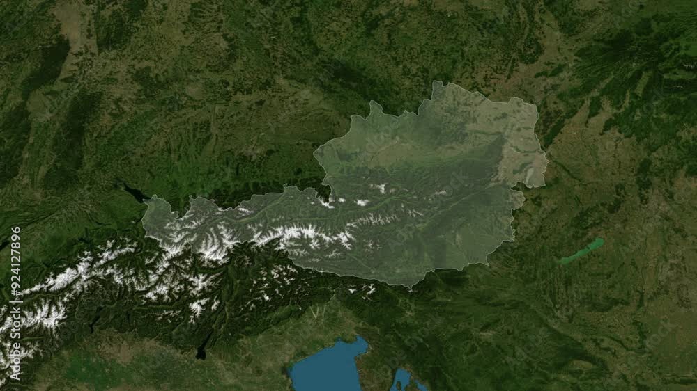 Zoom from Earth to Austria. (Highlighted) World map animation with ...
