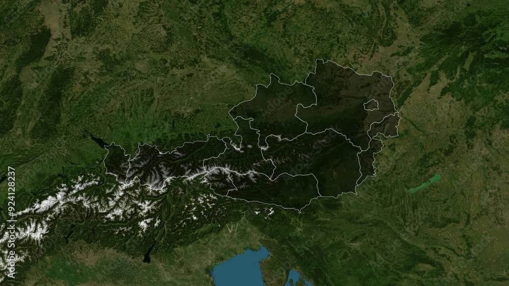 Zoom from Earth to Austria. World map province animation with ...