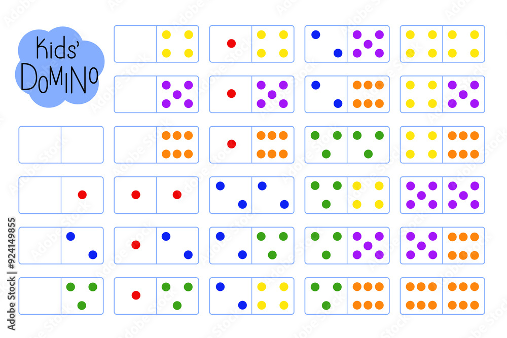 Domino for kids, learning counting, fun educational activity for logic ...