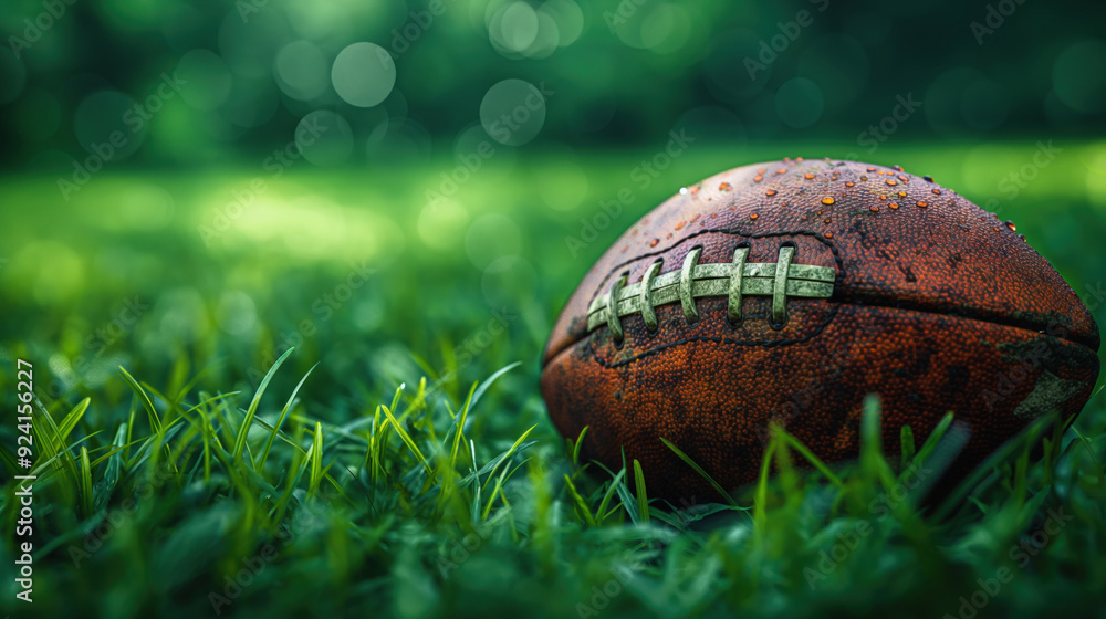 Sports background image for American football. Outside closeup with ...