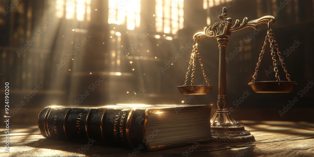Symbols of Justice and Law: The Gavel, Books, and Scales of Balance ...