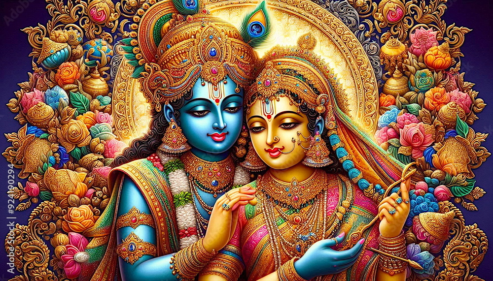 indian Hindu God Sri Krishna and wife Radha also known in india as ...