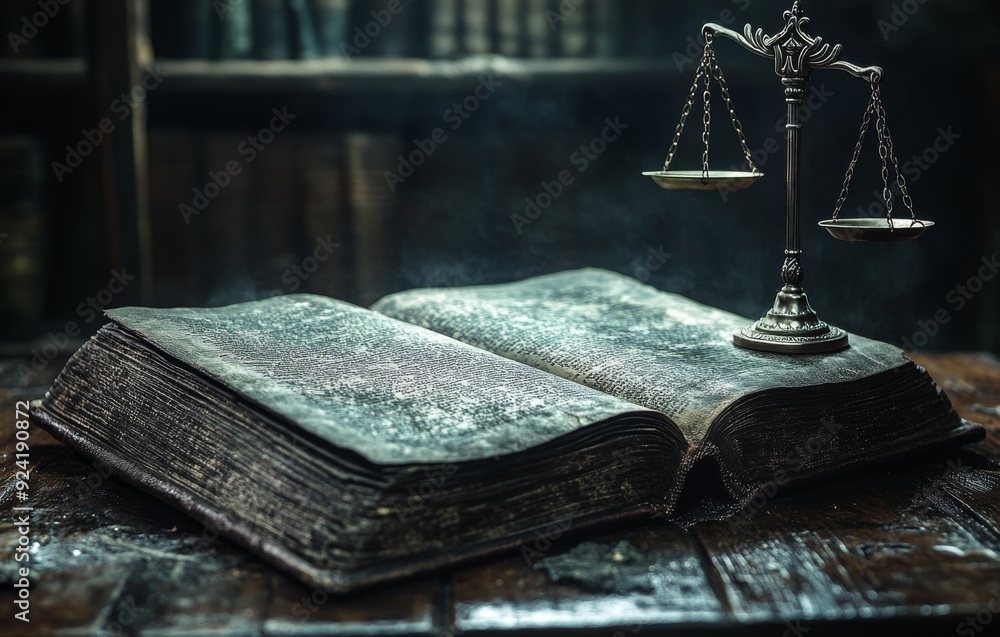 Symbols of Justice and Law: The Gavel, Books, and Scales of Balance ...