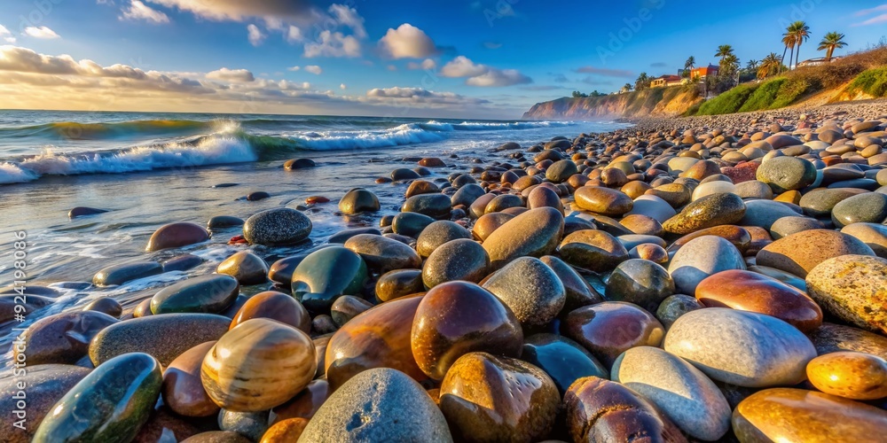 Polished erosion control stones, placed 50 years ago, blend with ...