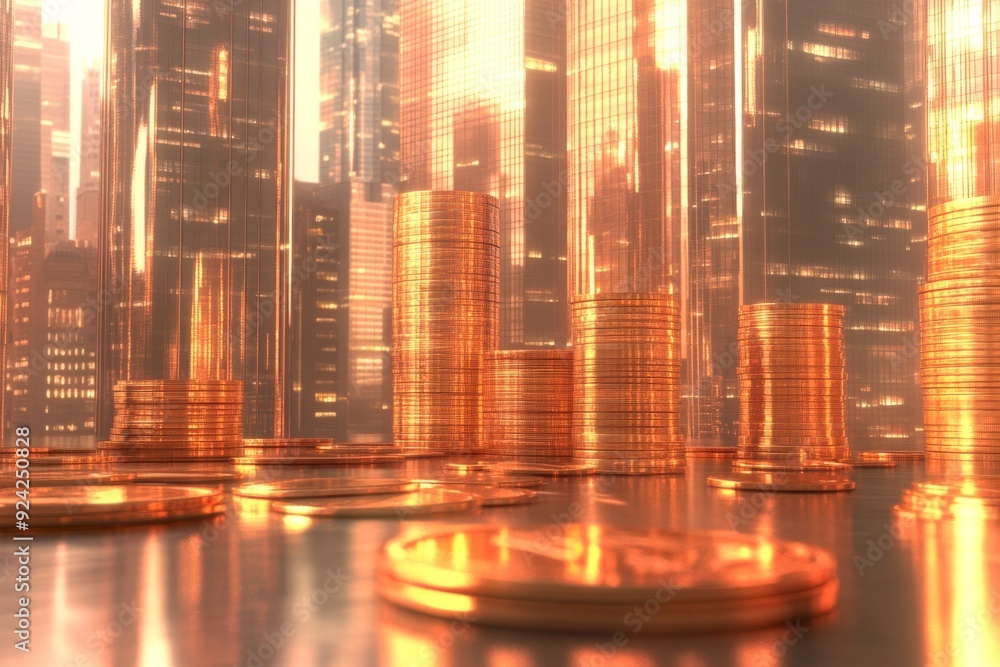 Modern Cityscape Growing from a Map of the World Representing ...