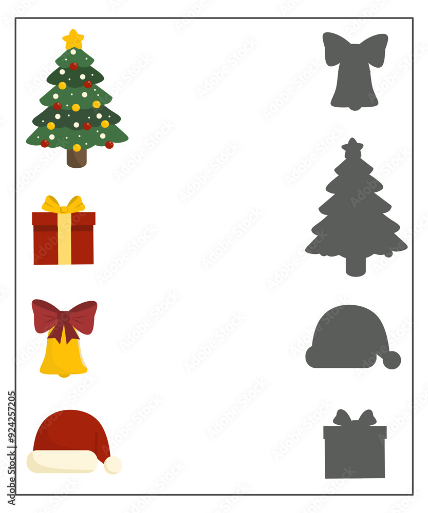 Matching shadow worksheet for kindergarten, find the correct shadow ...