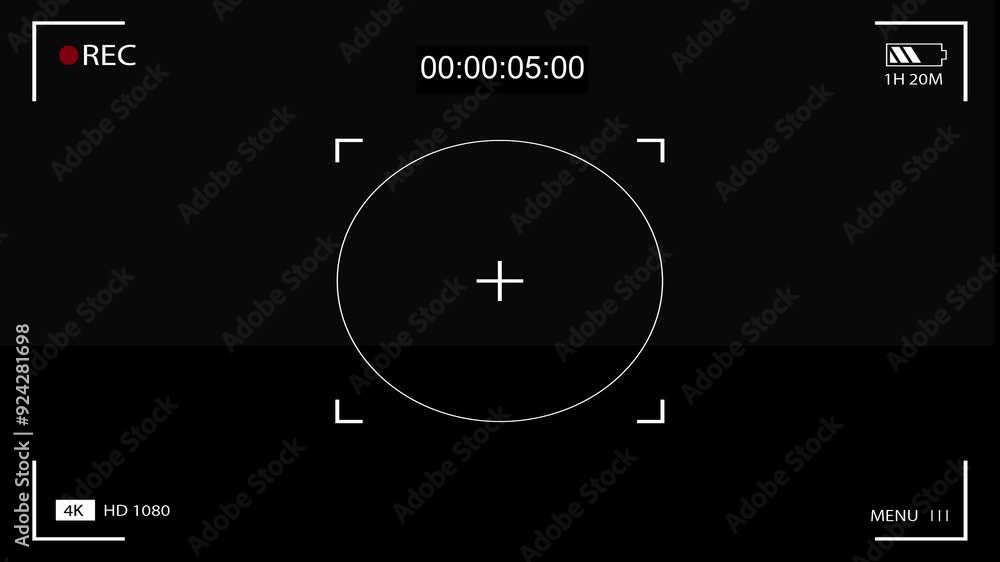Video Camera Recording Screen Low Battery Signal. Camera recording ...