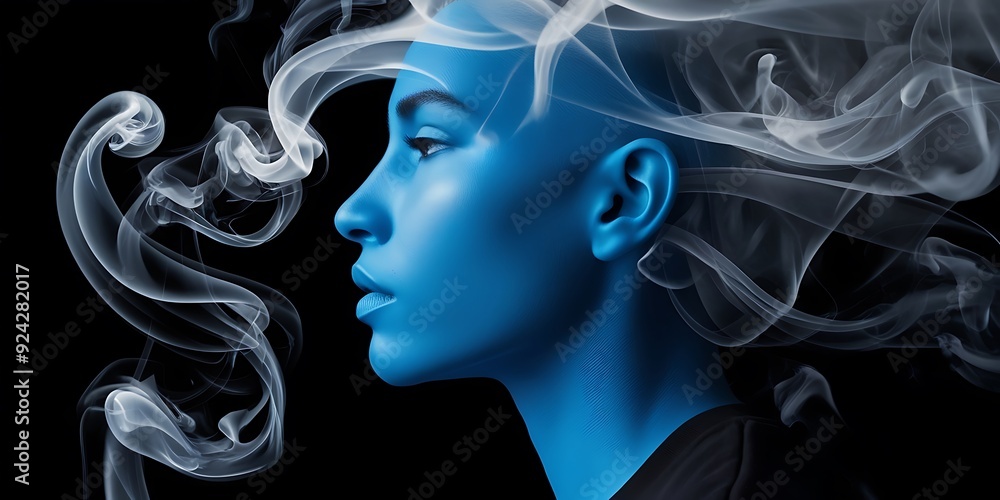 A person with a dark cloud above their head, symbolizing depression and ...