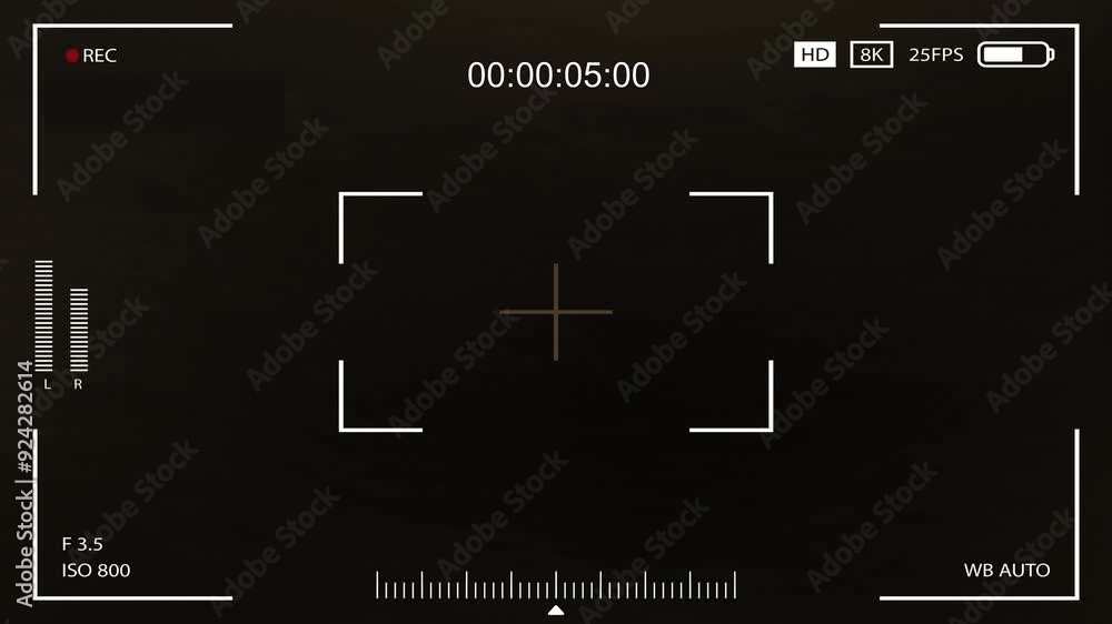 Video Camera Recording Screen Low Battery Signal. Camera recording ...