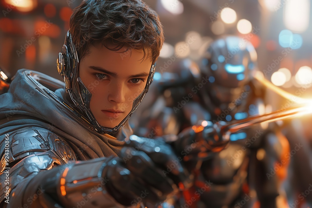 epic reimagining of david vs goliath battle set in futuristic ...