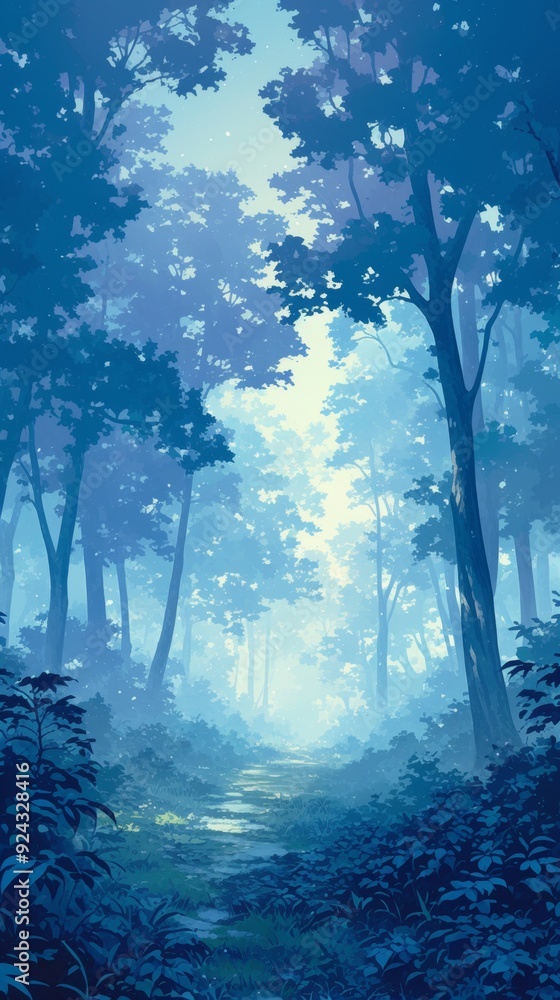Enchanting Anime-Style Forest Village in Autumn: Dreamy Misty Landscape ...