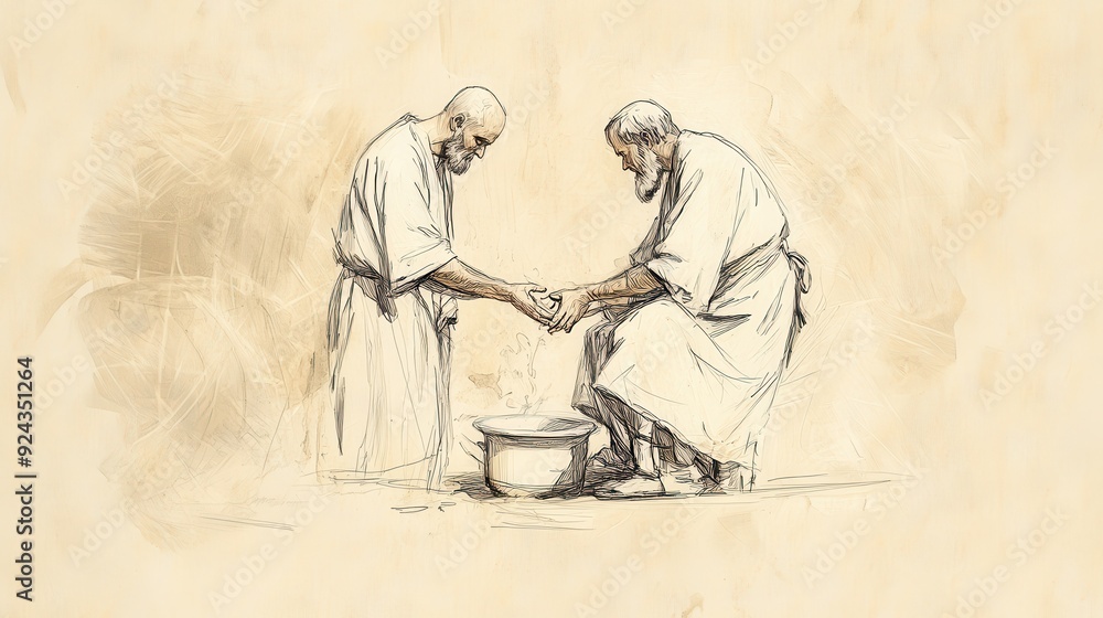 Bible Wall Art of Leviticus, The Sin Offering, Priest washing hands and ...